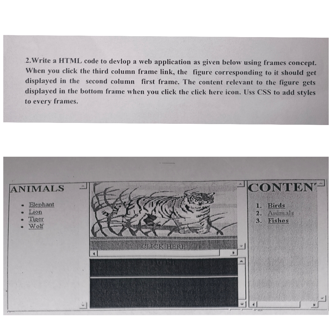 Solved 2.Write a HTML code to devlop a web application as | Chegg.com