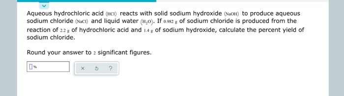 Solved Aqueous hydrochloric acid (HCI) reacts with solid | Chegg.com