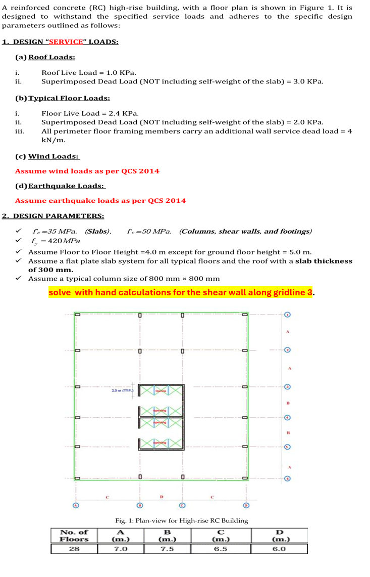 Solved A reinforced concrete (RC) ﻿high-rise building, with | Chegg.com