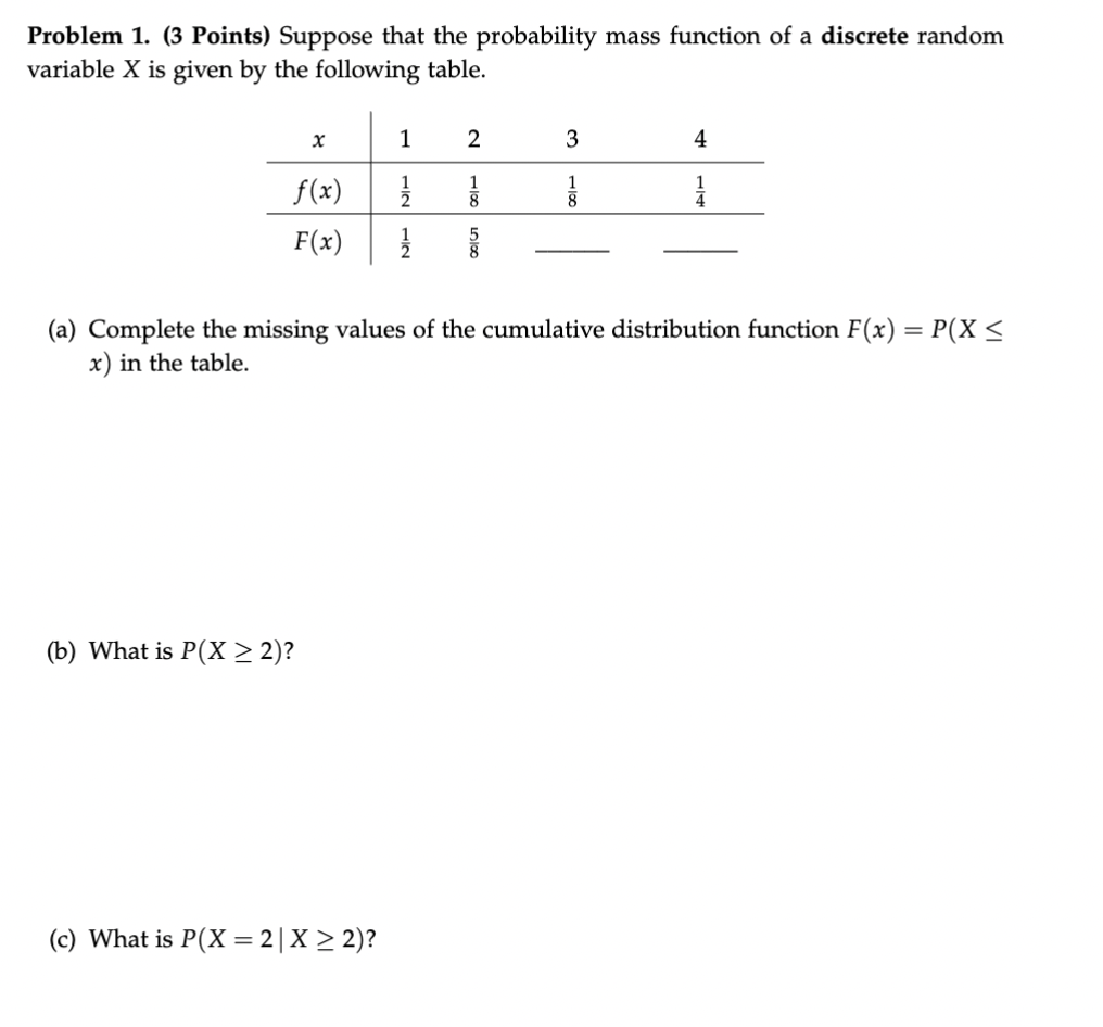 Solved Problem 1. (3 ﻿Points) ﻿Suppose that the probability | Chegg.com