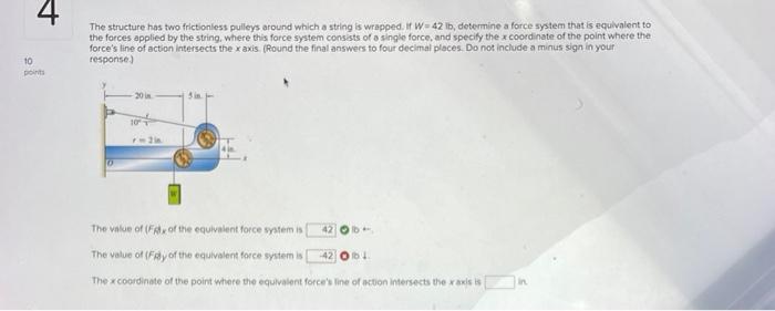 Solved The structure has two frictionless pulleys around | Chegg.com