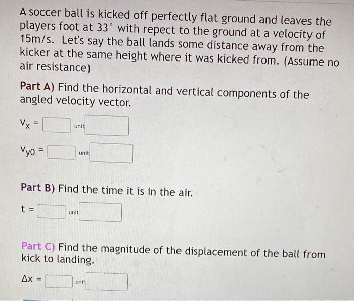 Solved A soccer ball is kicked off perfectly flat ground and | Chegg.com