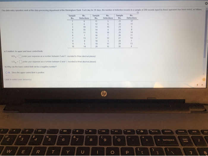 Solved Five data entry Sports work at the data processing | Chegg.com