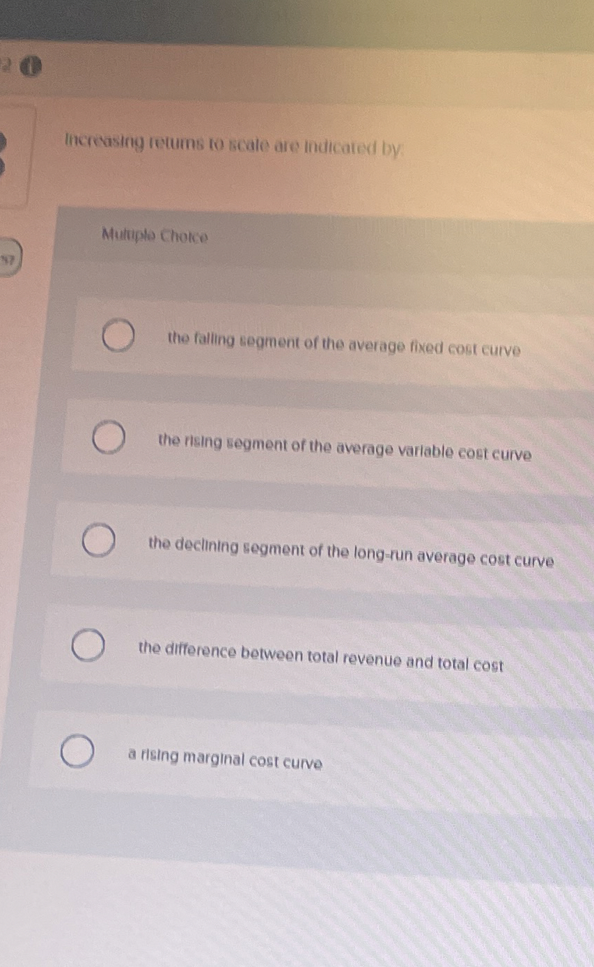 Solved Increasing redums to scale are indicated bythe | Chegg.com