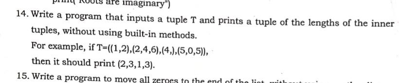 Solved 14 Write A Program That Inputs A Tuple T And Prints 0320