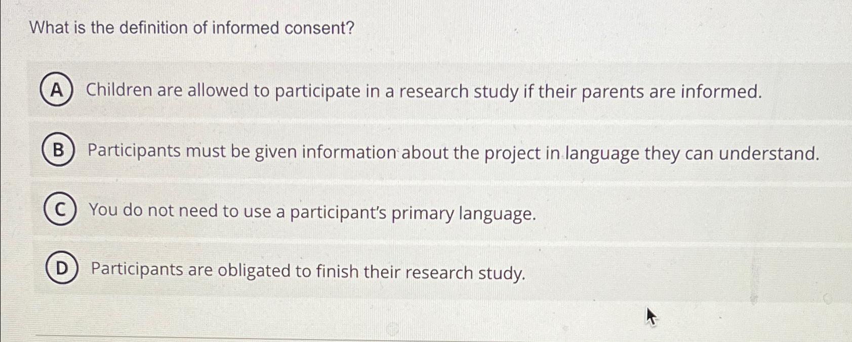 Solved What is the definition of informed consent?Children | Chegg.com