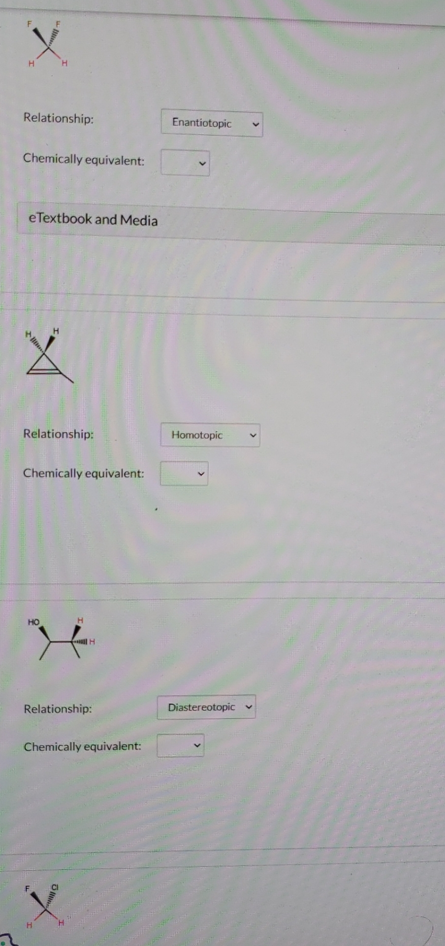 Solved Relationship:EnantiotopicChemically equivalent: | Chegg.com