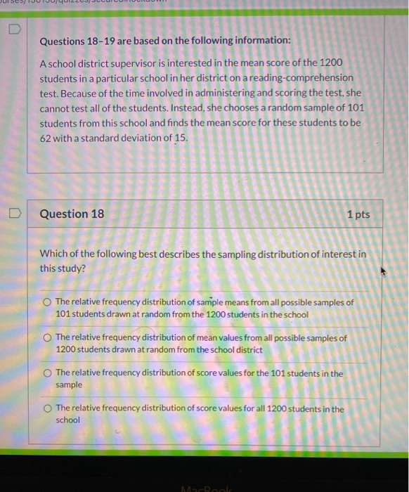 Solved Questions 18-19 are based on the following | Chegg.com