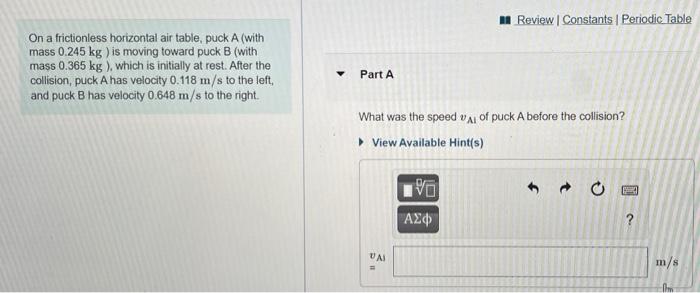 Solved M Review Constants | Periodic Table On a frictionless | Chegg.com