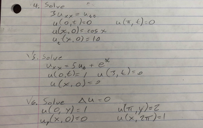 Solved 4. Solvex 3 uxx = utt ulo,t=0 ux, 0) = cost u | Chegg.com