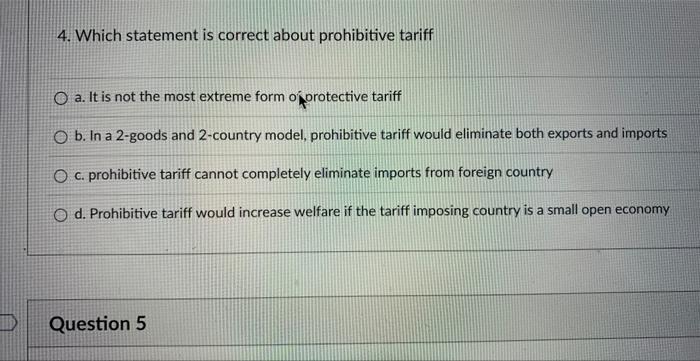 Solved 4. Which statement is correct about prohibitive | Chegg.com