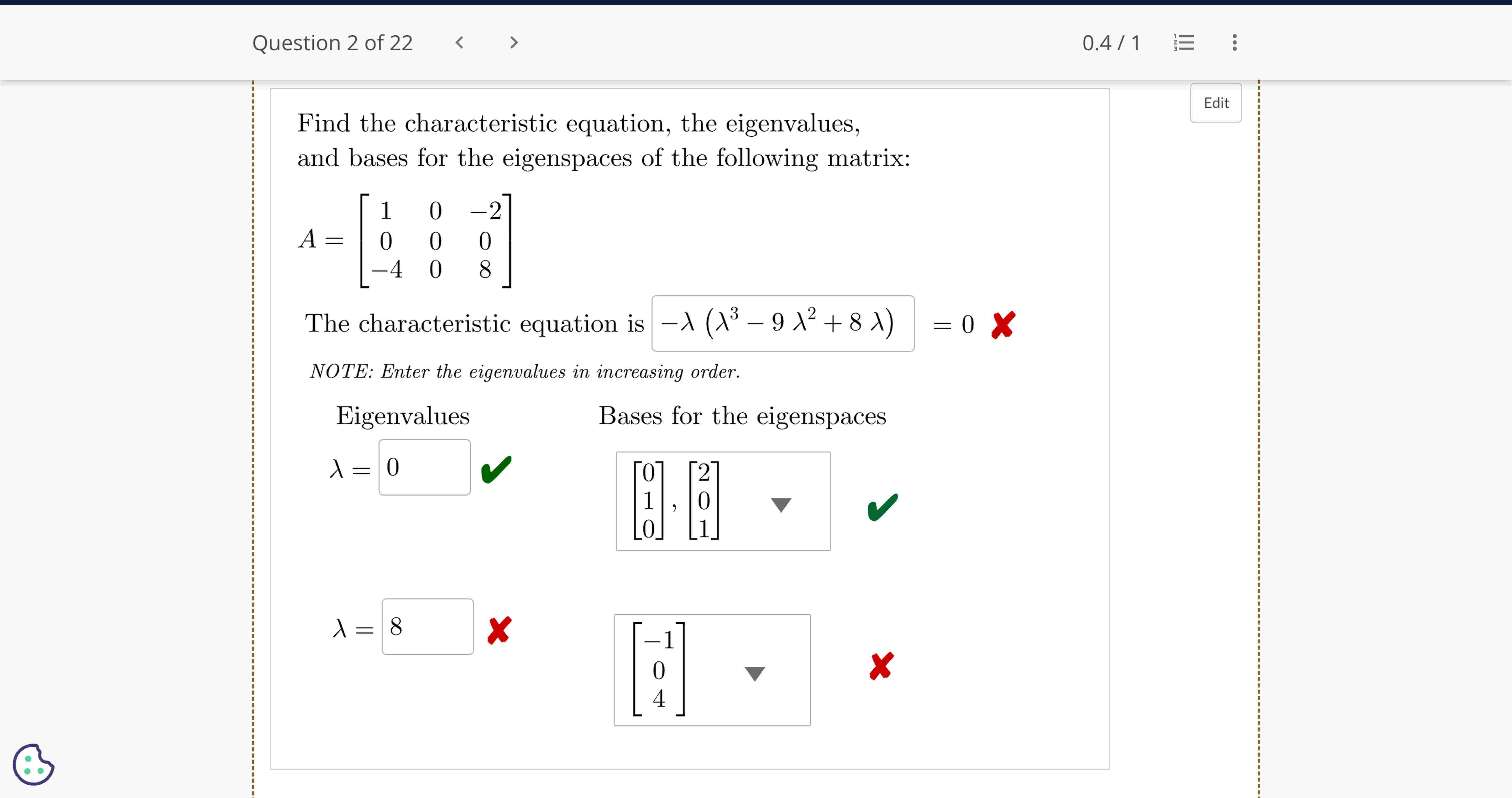 Solved Find the characteristic equation, the eigenvalues,and | Chegg.com