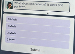 Solved What about solar energy? it costs $66 ﻿per MWh.0 | Chegg.com