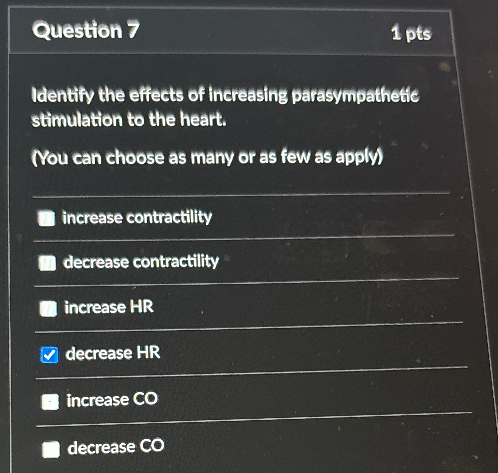 Solved Question 71 ﻿ptsIdentify the effects of increasing | Chegg.com