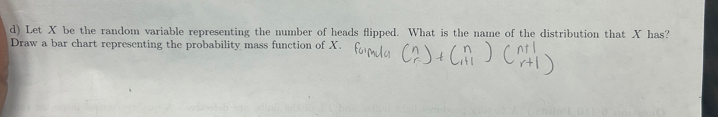Solved d) ﻿Let x ﻿be the random variable representing the | Chegg.com
