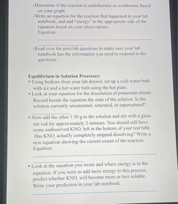 Lab Procedure Energy in the Solution Process: Test | Chegg.com