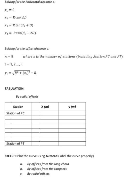 Solved PROBLEM: It is required to set out a simple curve | Chegg.com