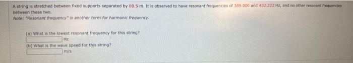 Solved A string is stretched between fixed supports | Chegg.com