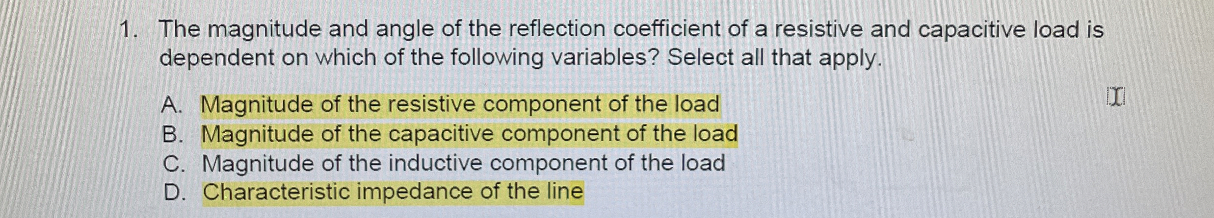 Solved The magnitude and angle of the reflection coefficient | Chegg.com