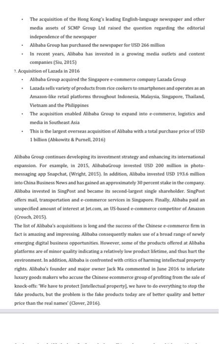 Solved Case study-1 The Alibaba Group Company background and | Chegg.com