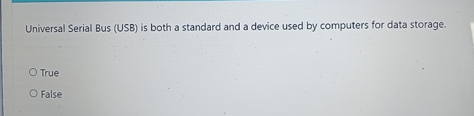 Solved Universal Serial Bus (USB) ﻿is both a standard and a | Chegg.com
