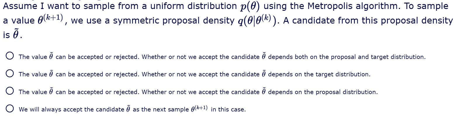 Solved Assume I want to sample from a uniform distribution | Chegg.com