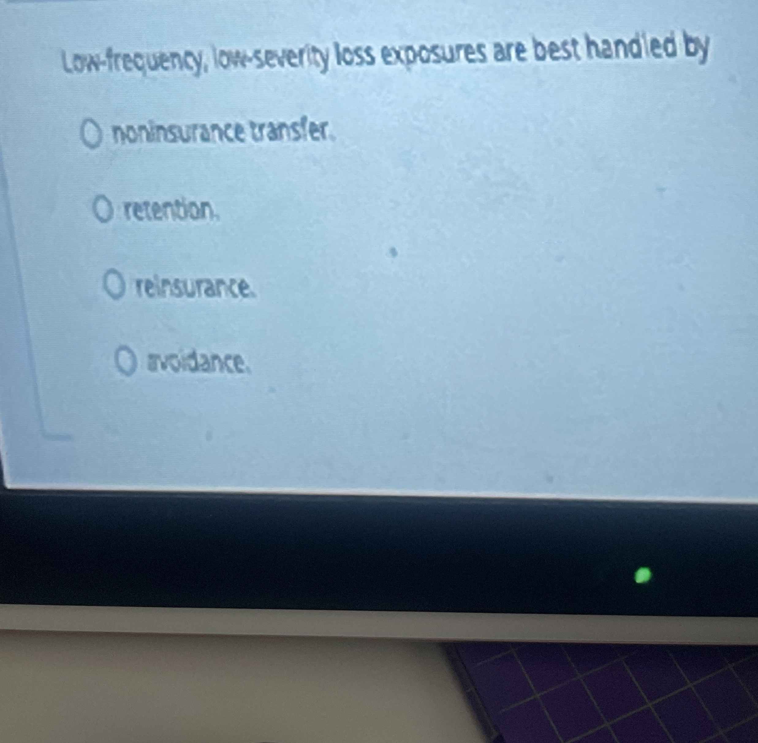 Solved Lowfrequency, low-severity loss exposures are best | Chegg.com