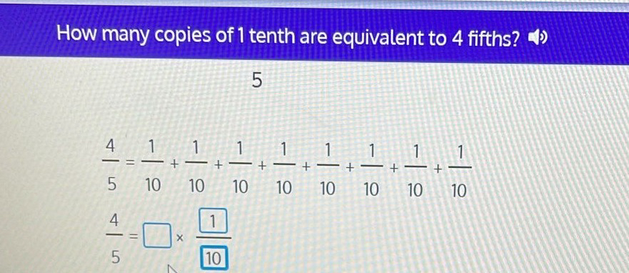 Solved How many copies of 1 ﻿tenth are equivalent to 4 | Chegg.com