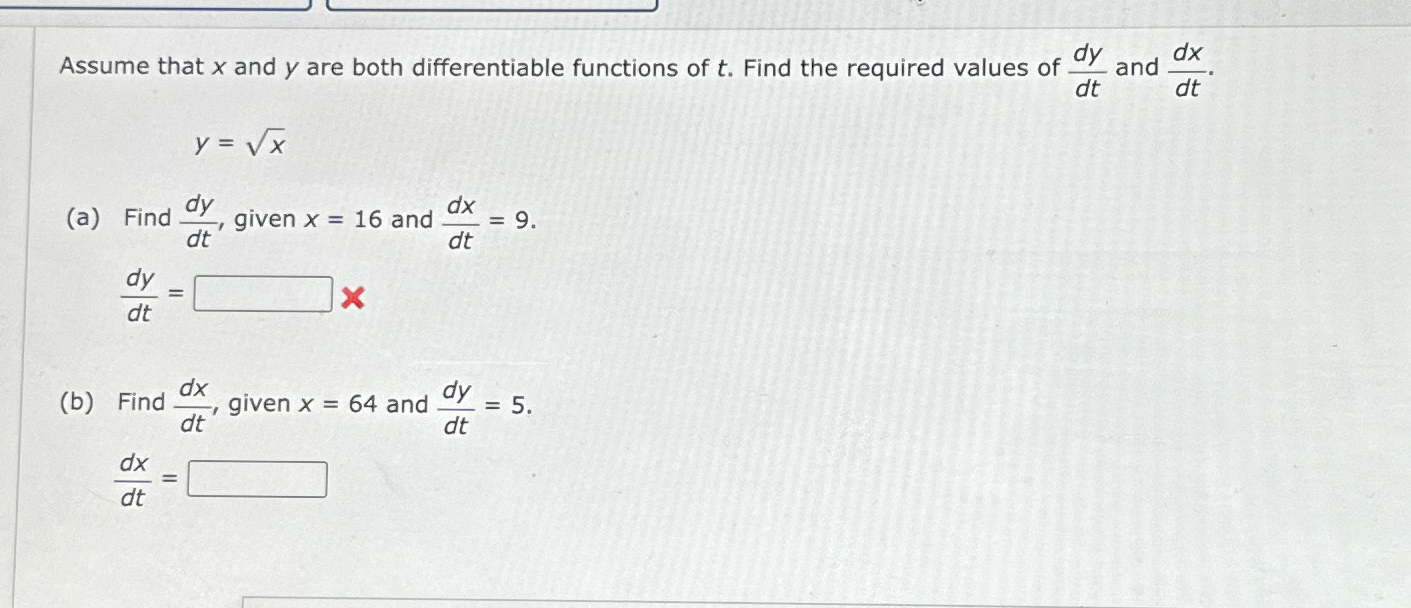 Solved Assume that x ﻿and y ﻿are both differentiable | Chegg.com