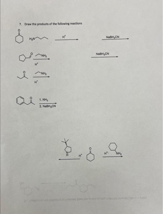 Solved 6. Draw the products of the following resctions, | Chegg.com