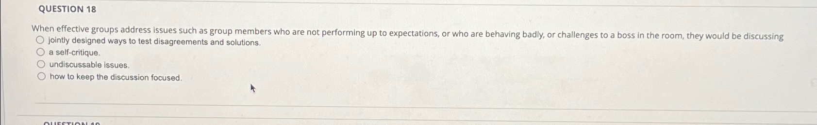 Solved QUESTION 18 ﻿jointly designed ways to test | Chegg.com