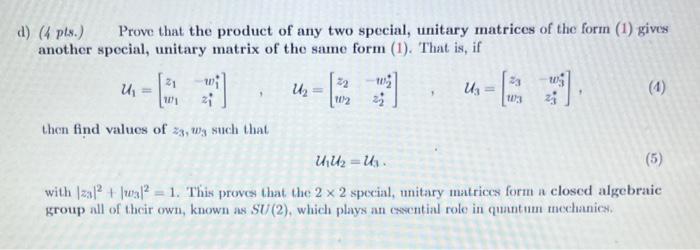 Solved Prove that the product of any two special, unitary | Chegg.com