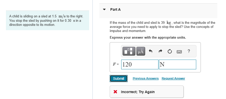 Solved A child is sliding on a sled at 1.5ms ﻿to the right. | Chegg.com