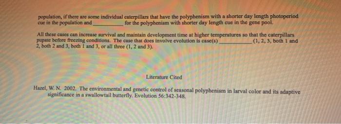 Solved How is this polyphenism an adaptation for P. | Chegg.com