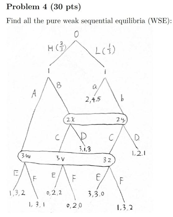 Solved Problem 4 (30 pts) Find all the pure weak sequential | Chegg.com