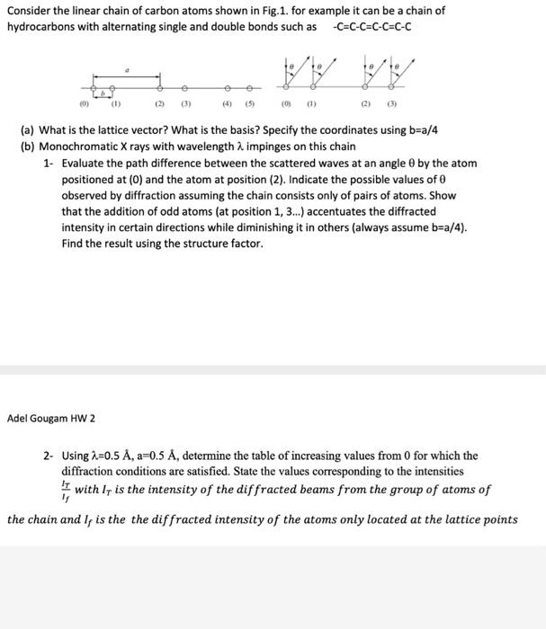 Consider the linear chain of carbon atoms shown in | Chegg.com