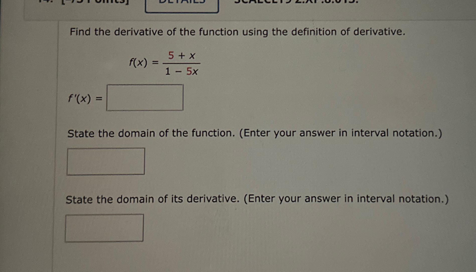 Solved Find the derivative of the function using the | Chegg.com