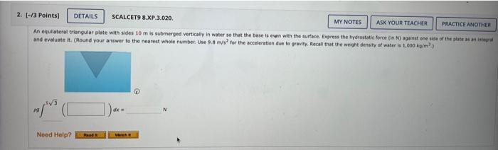 Solved A circular plate with radias 7 m is submerged | Chegg.com