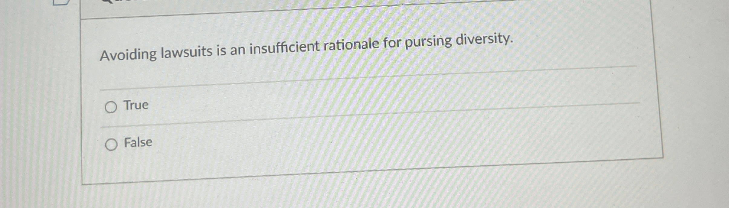 Solved Avoiding lawsuits is an insufficient rationale for | Chegg.com