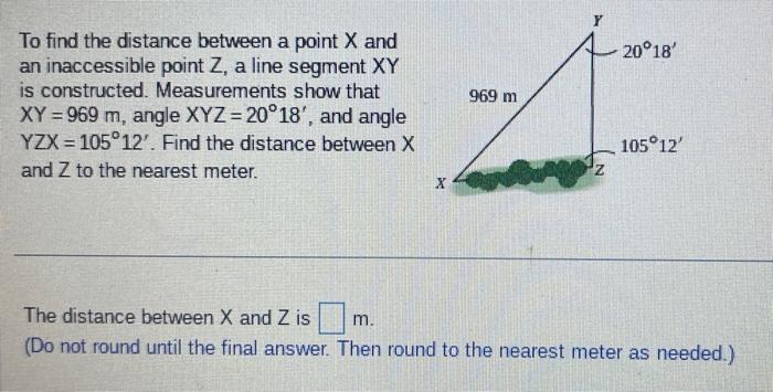 Solved To find the distance between a point X and an | Chegg.com