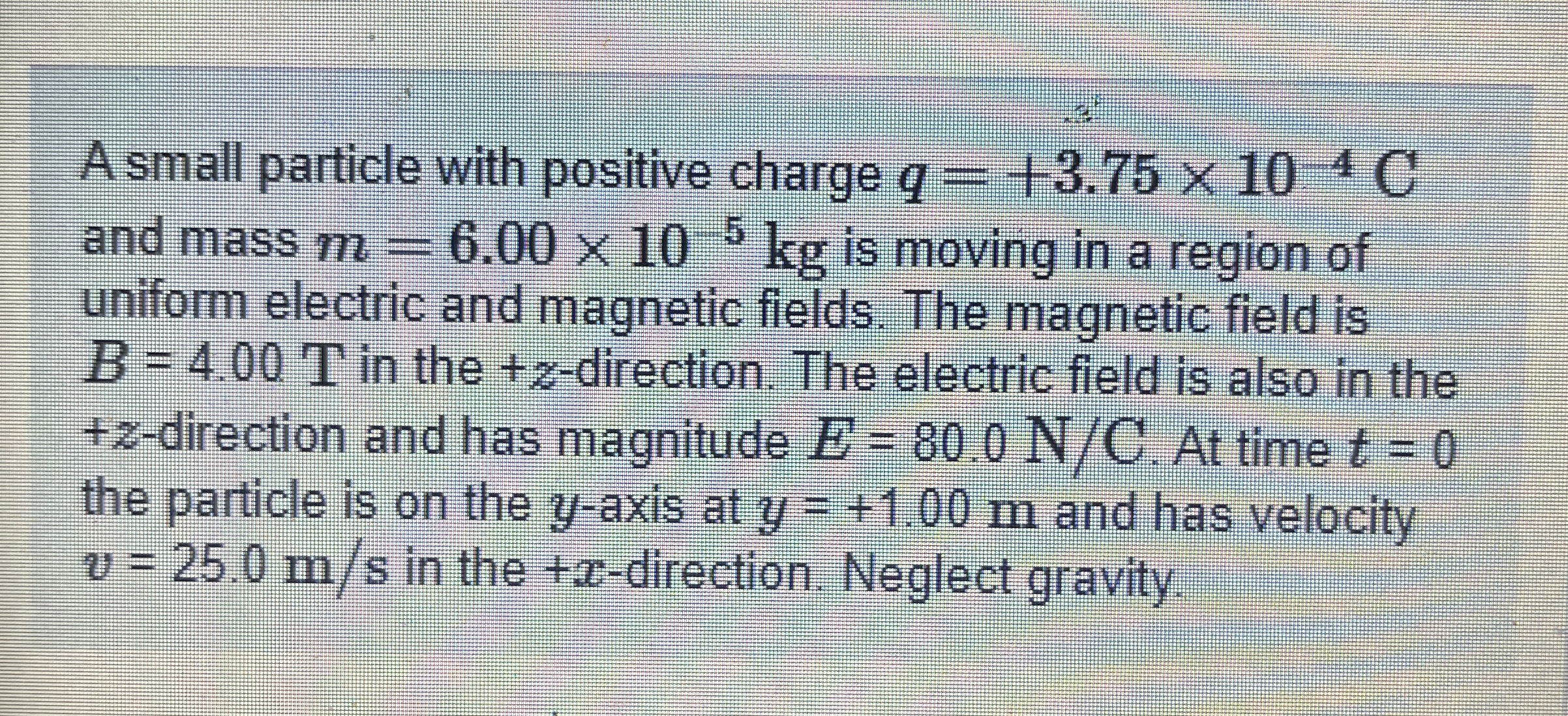 Solved A small particle with positive charge q=+3.75×10-4C | Chegg.com