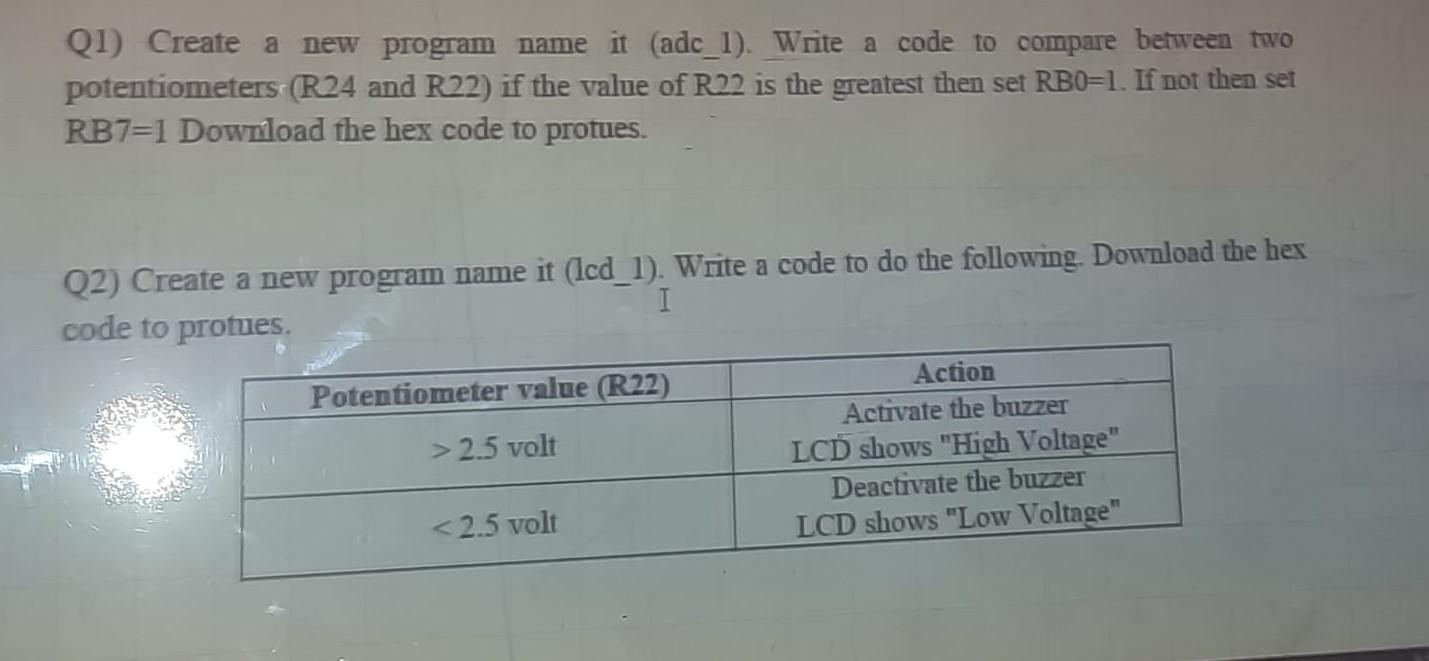 Solved Q1) Create a new program name it (adc_1). Write a | Chegg.com