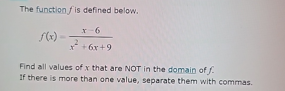 Solved The function f ﻿is defined below.f(x)=x-6x2+6x+9Find | Chegg.com