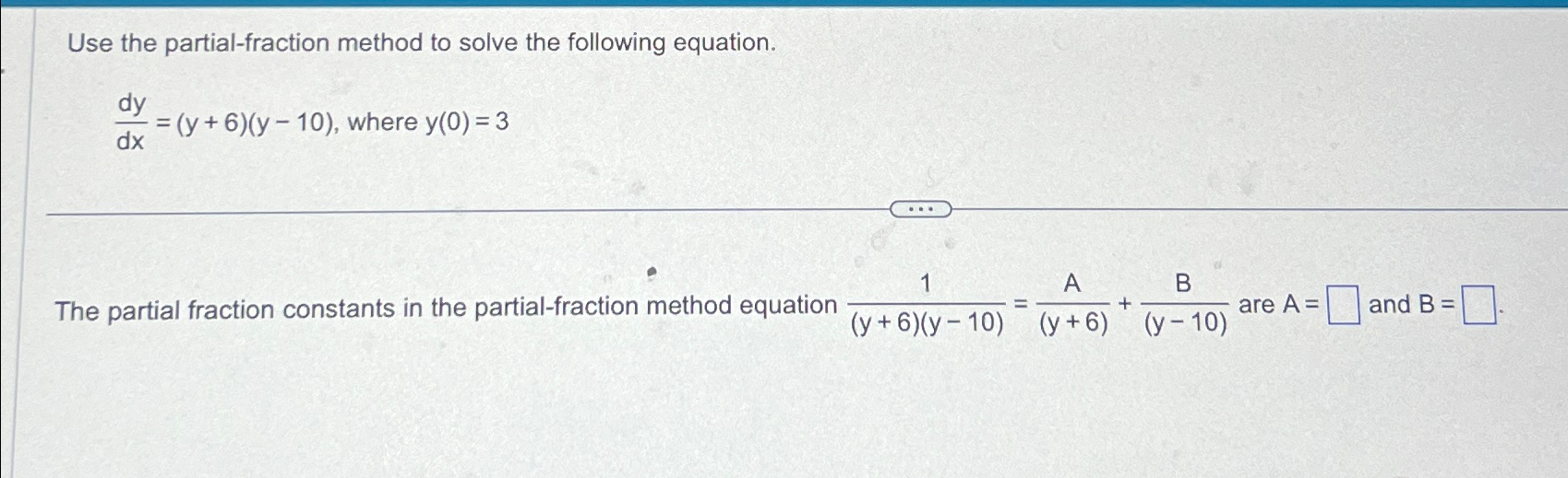 Solved Use the partial-fraction method to solve the | Chegg.com