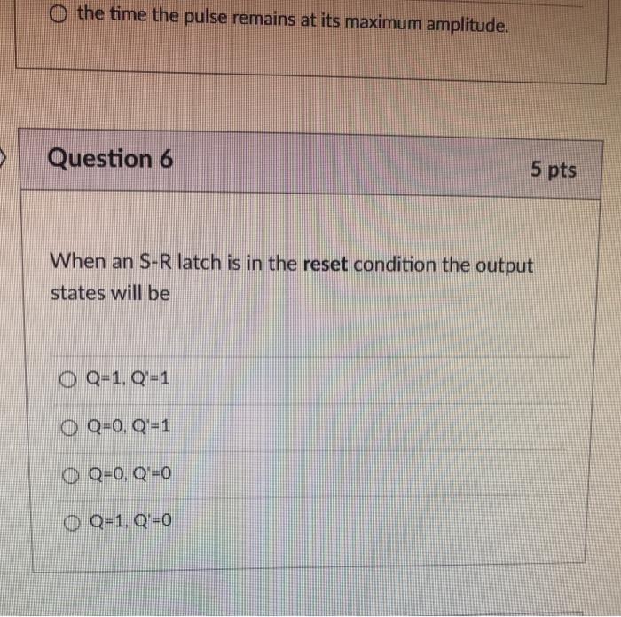 Solved Question 5 5 pts The rise time tr of a digital pulse | Chegg.com