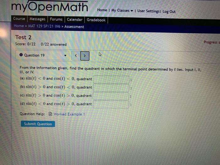 Solved myOpenMath Home | My Classes User Settings Log Out | Chegg.com