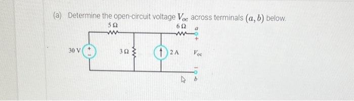 Solved (a) Determine the open-circuit voltage Van across | Chegg.com