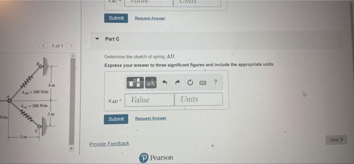 Solved Determine the stretch of each spring for equilibrium | Chegg.com