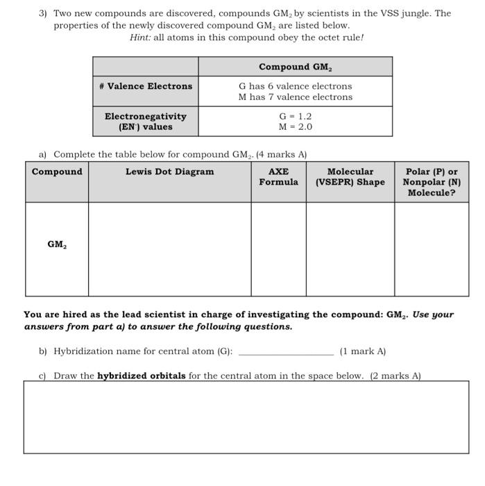 Solved 3) Two new compounds are discovered, compounds GM, by | Chegg.com