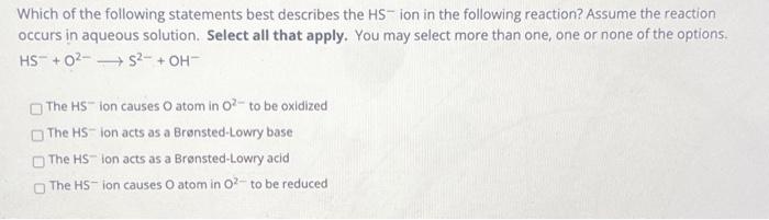 Solved Which of the following statements best describes the | Chegg.com